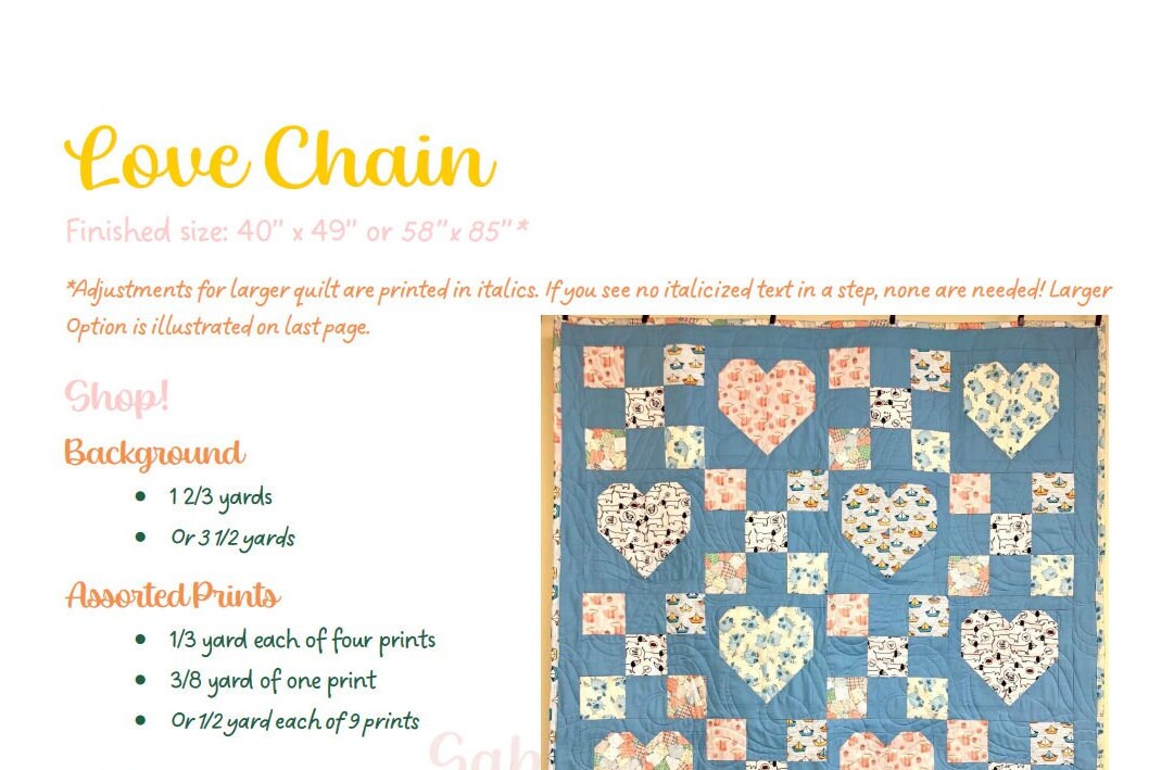 Love Chain Quilt Pattern - Etsy