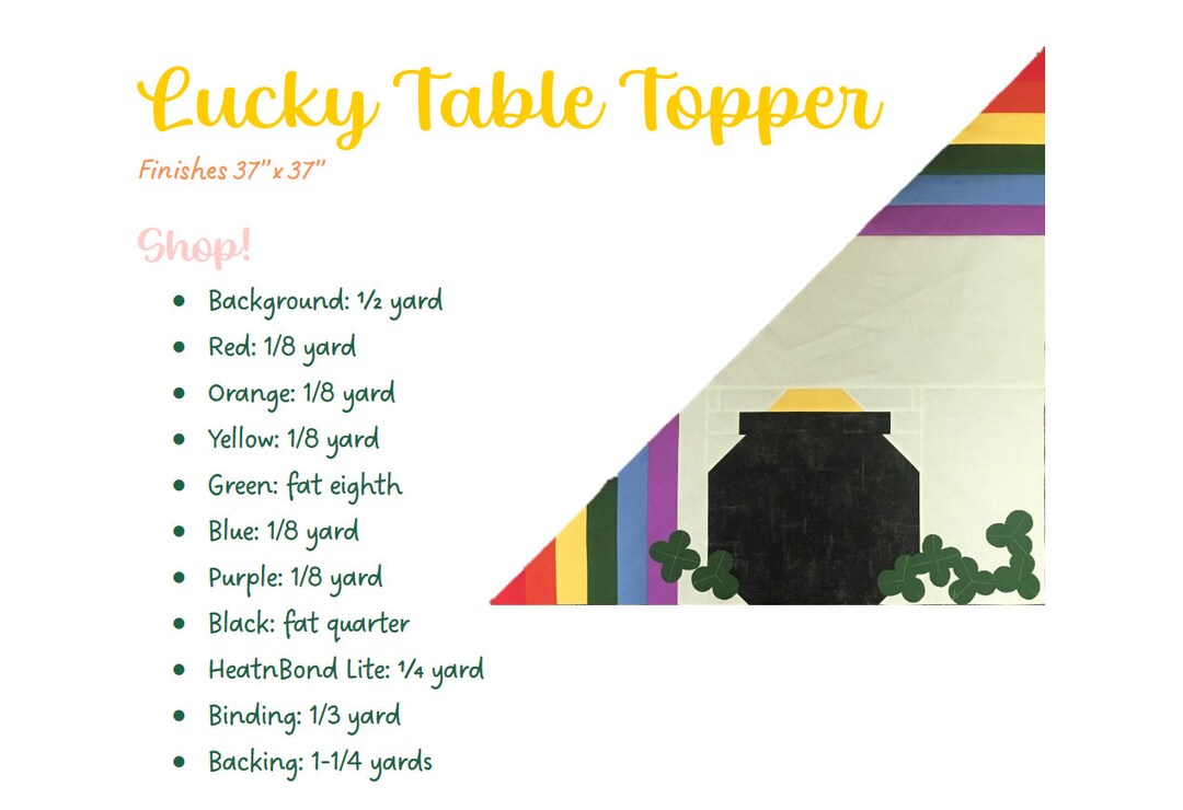 Lucky Table Topper Pattern - Etsy