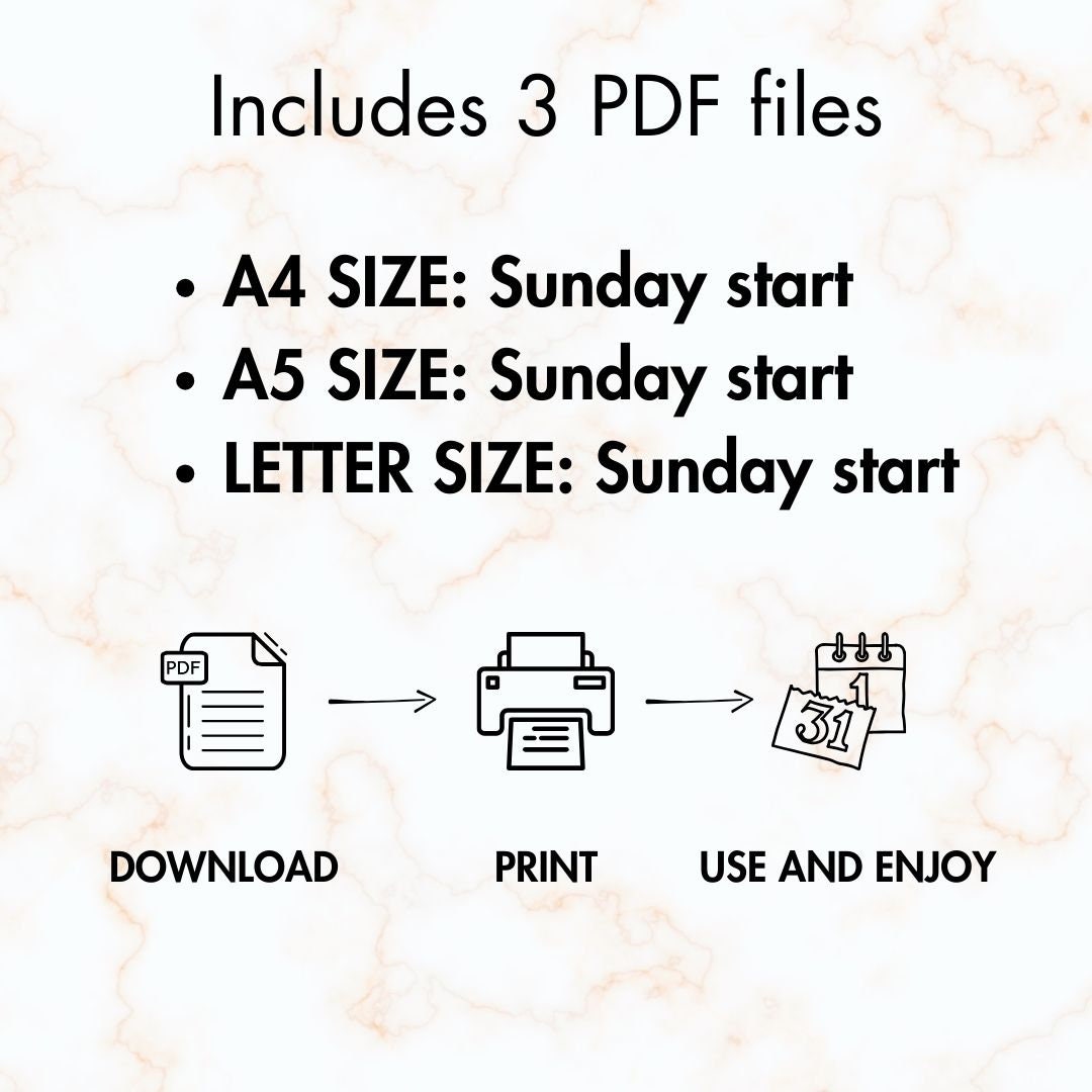 2024 Printable Elegant Monthly Calendar PDF | 2024 Original Monthly ...