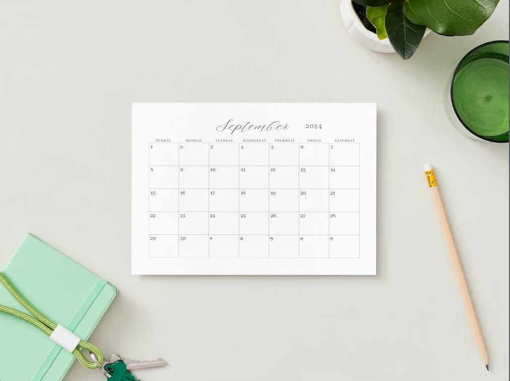 2024 Printable Monthly Calendar | PDF | 2024 Minimalist Monthly Planner ...