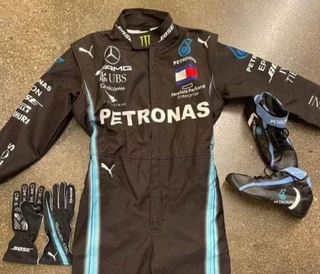 Lewis Hamilton Mercedes F1 AMG Petronas Race Suit With Shoes and Gloves ...