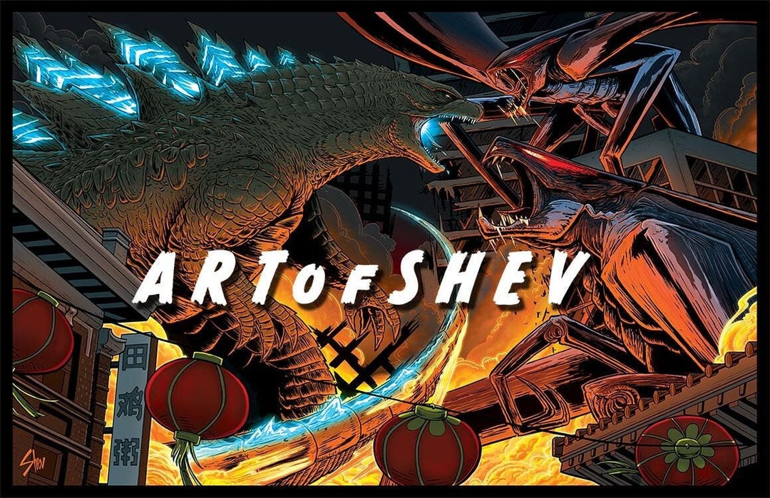 Godzilla Vs Mutos Print Poster - Etsy