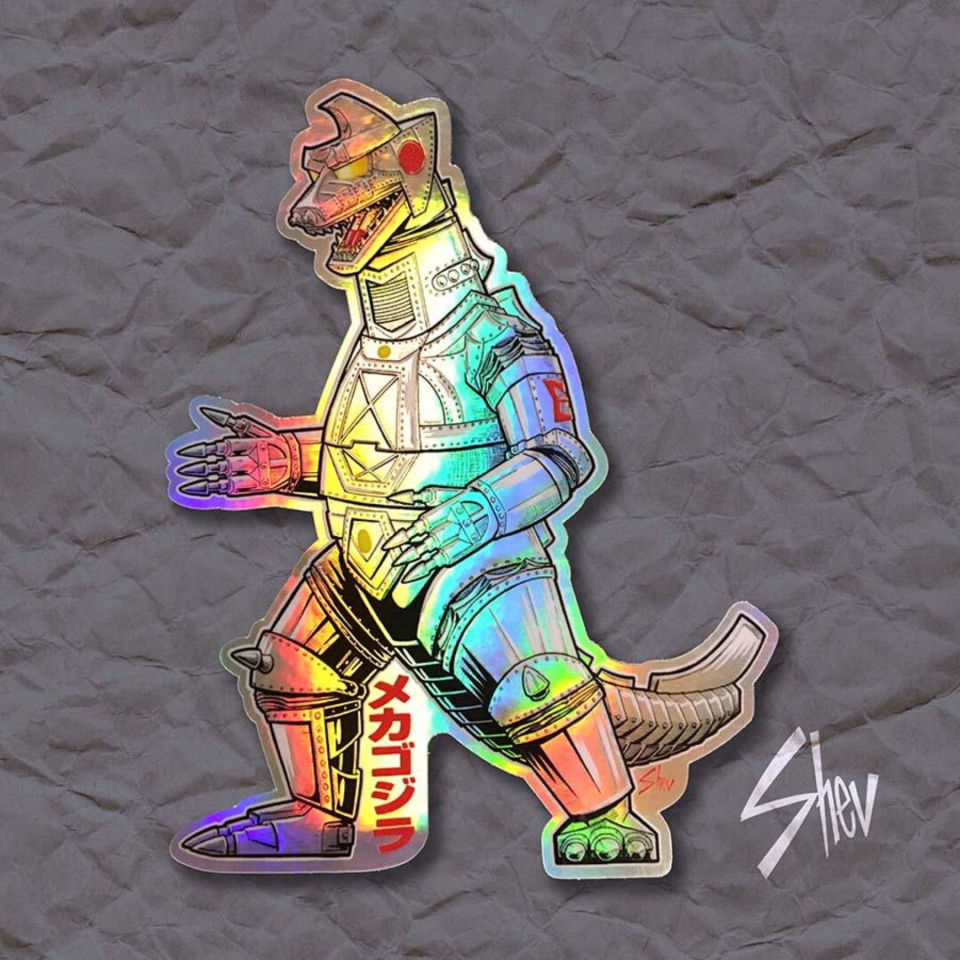 Mechagodzilla 1974 Holographic Vinyl Sticker - Etsy