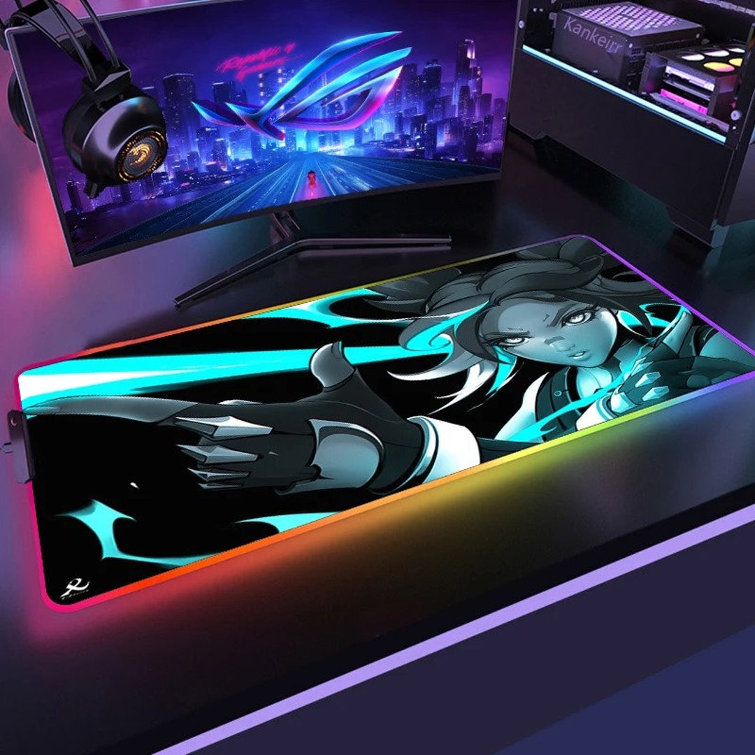 Valorant RGB Mousepad , Valorant Characters Desk Mat ,jett , Omen ...