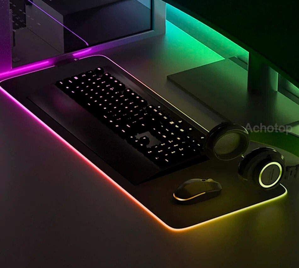 Cyberpunk RGB LED Gaming Mousepad: Tokyo Neon Desk Mat - Etsy