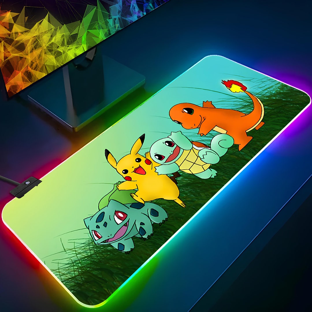 Pokemon Go Mousepad, Gaming Deskmat RGB LED, Pikachu RGB Mousepad ...