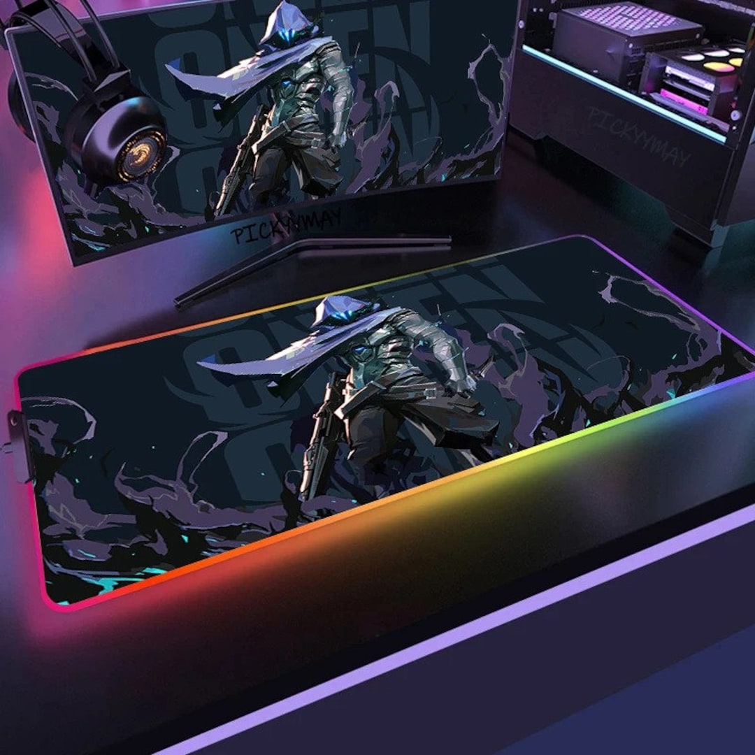 Valorant RGB Mousepad , Valorant Characters Desk Mat ,jett , Omen ...