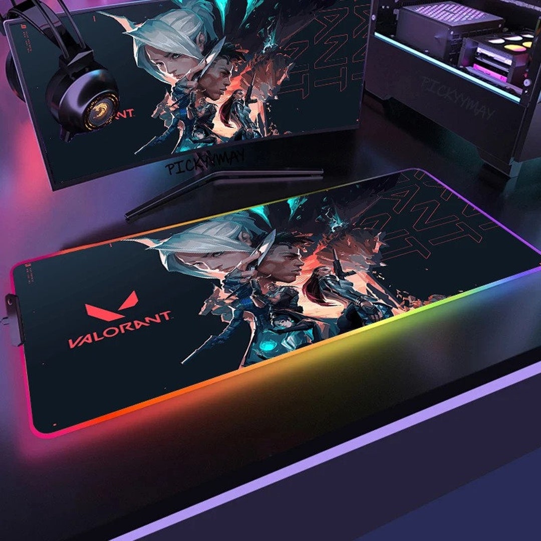 Valorant RGB Mousepad , Valorant Characters Desk Mat ,jett , Omen ...