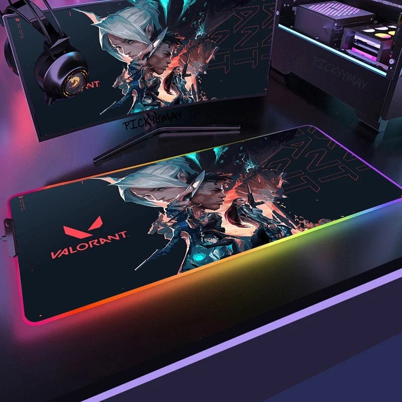 Valorant RGB Mousepad , Valorant Characters Desk Mat ,jett , Omen ...