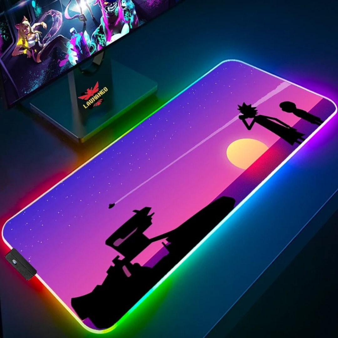 Rick and Morty RGB Mousepad, Gaming Desk Mat RGB LED, Anime Mousepad ...