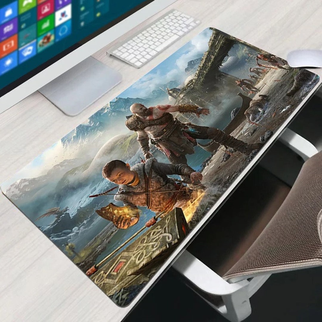 God of War Ragnarök Mousepad: Gaming Desk Mat, Kratos Art - Etsy