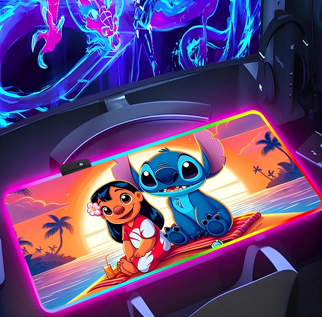 Lilo & Stitch - Disney Movies Mousepad, Gaming Desk Mat RGB LED, Lilo ...