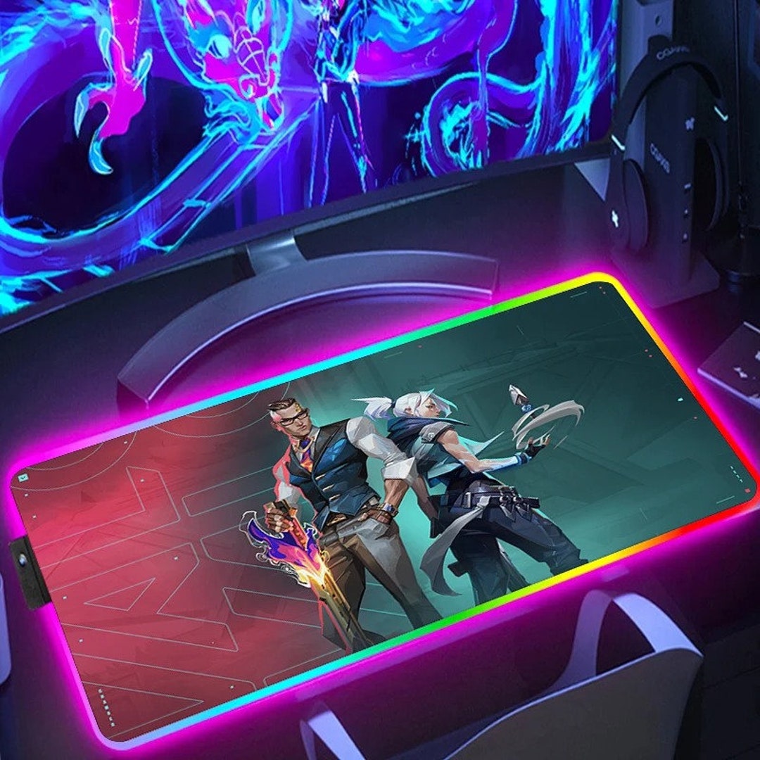 Valorant RGB Mousepad , Valorant Characters Desk Mat ,jett , Omen ...