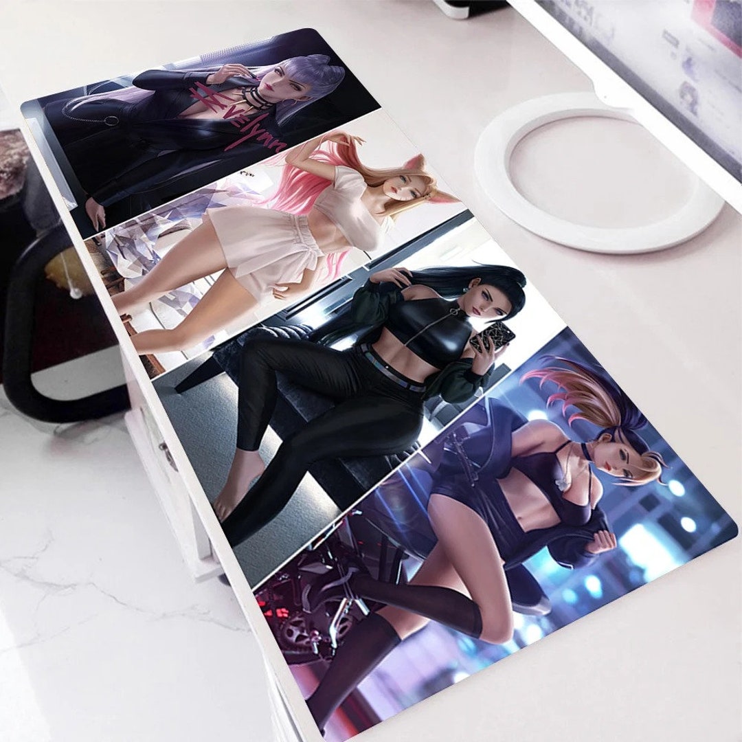 League of Legends Mousepad , LOL KDA Desk Mat ,ahri, Akali, Evelynn, Kai'sa, Gaming Mouse Pad ...