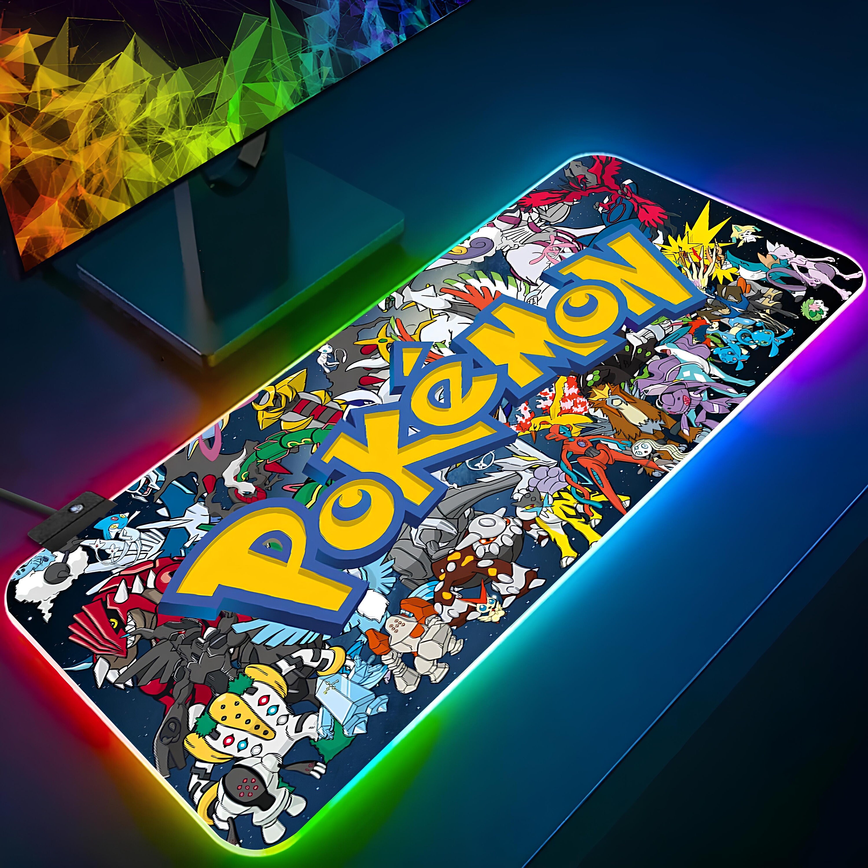 Pokemon Go Mousepad, Gaming Deskmat RGB LED, Pikachu RGB Mousepad ...