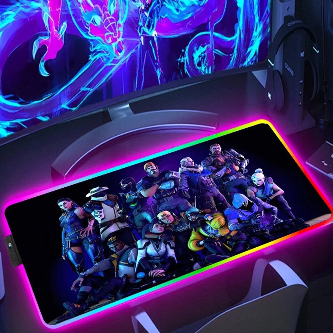 Valorant RGB Mousepad , Valorant Characters Desk Mat ,jett , Omen ...
