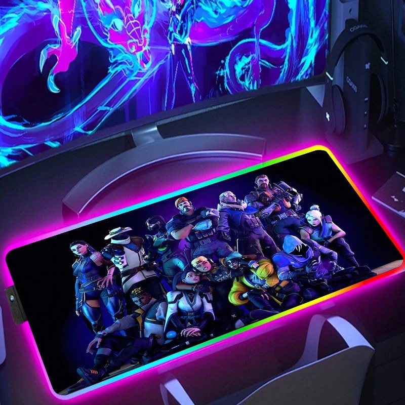 Valorant RGB Mousepad , Valorant Characters Desk Mat ,jett , Omen ...