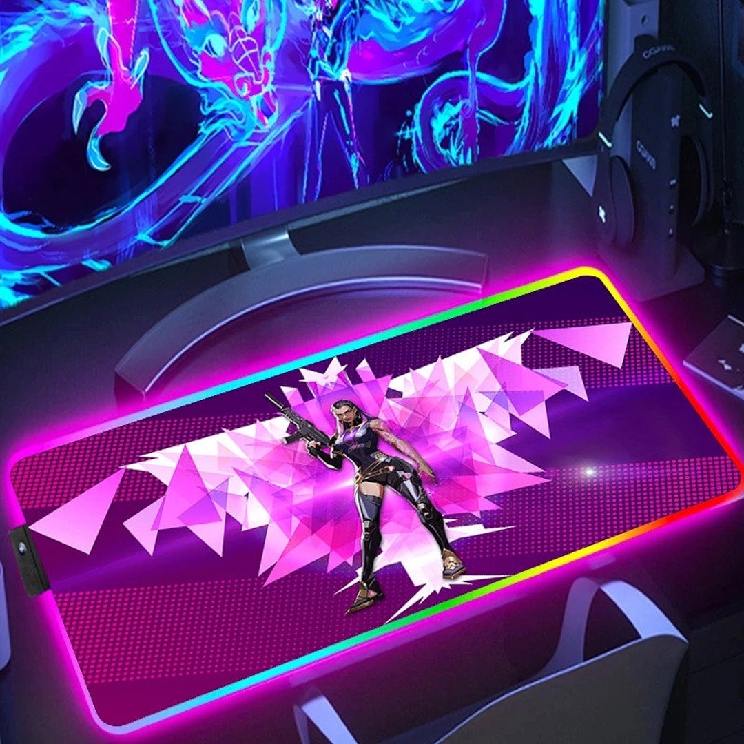 Valorant RGB Mousepad , Valorant Characters Desk Mat ,jett , Omen ...