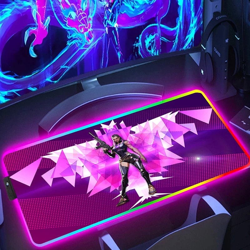 Valorant RGB Mousepad , Valorant Characters Desk Mat ,jett , Omen ...