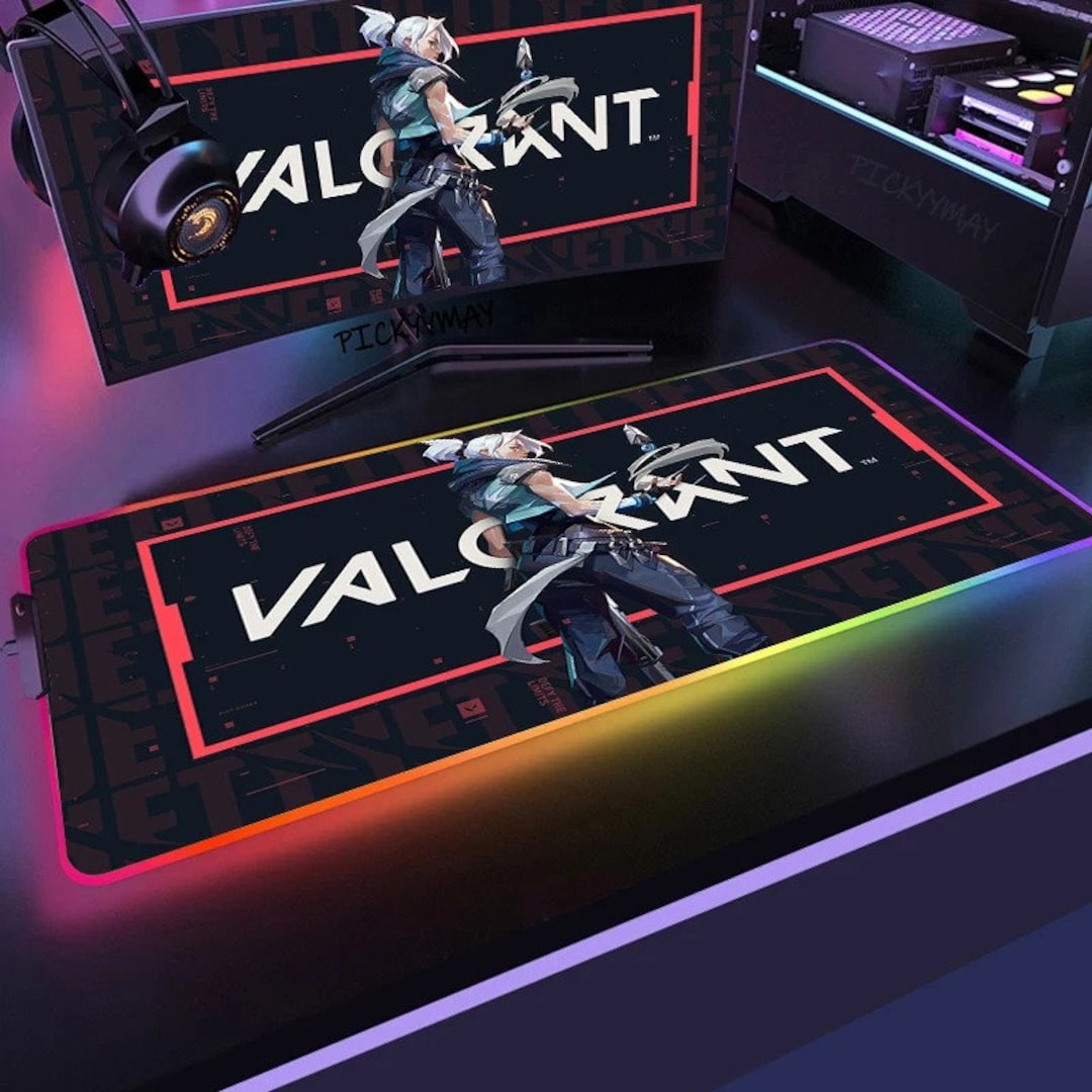 Valorant RGB Mousepad , Valorant Characters Desk Mat ,jett , Omen ...