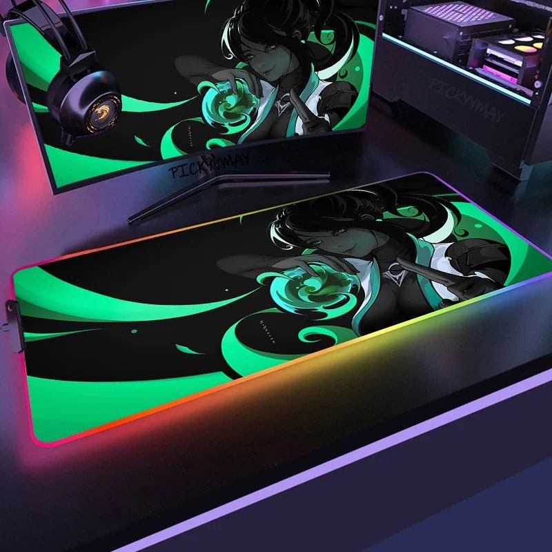 Valorant RGB Mousepad , Valorant Characters Desk Mat ,jett , Omen ...