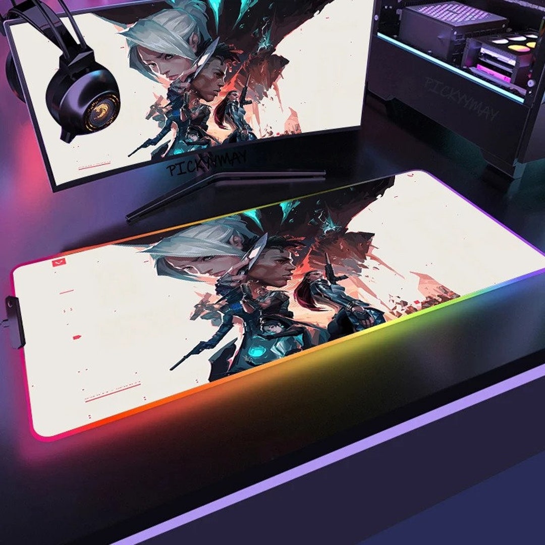 Valorant RGB Mousepad , Valorant Characters Desk Mat ,jett , Omen ...