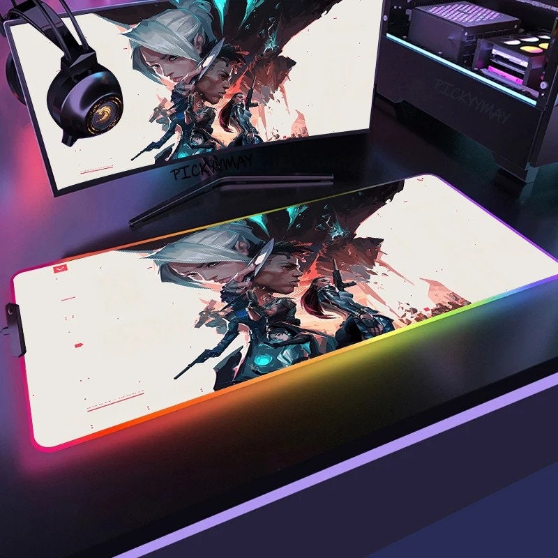 Valorant RGB Mousepad , Valorant Characters Desk Mat ,jett , Omen ...
