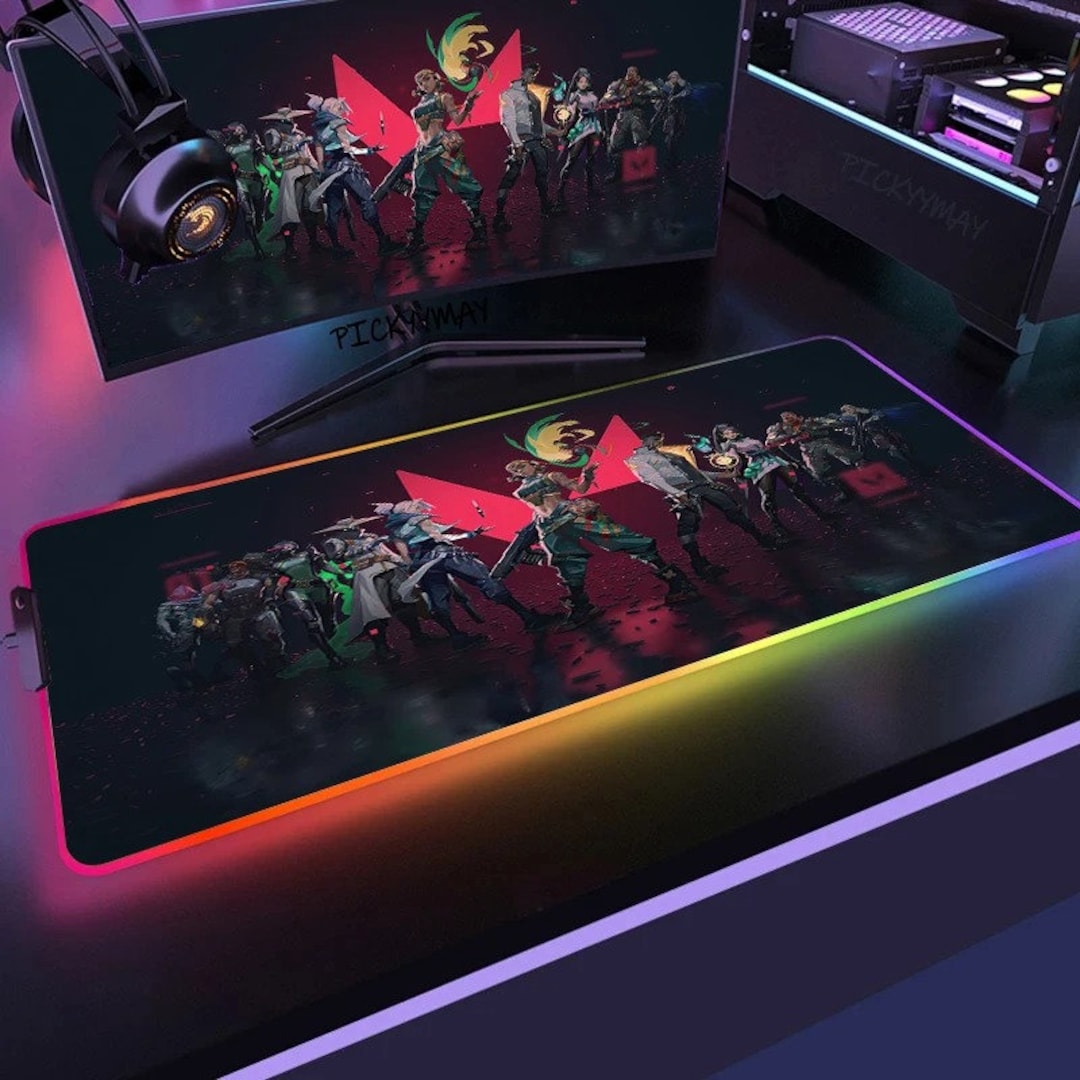 Valorant RGB Mousepad , Valorant Characters Desk Mat ,jett , Omen ...