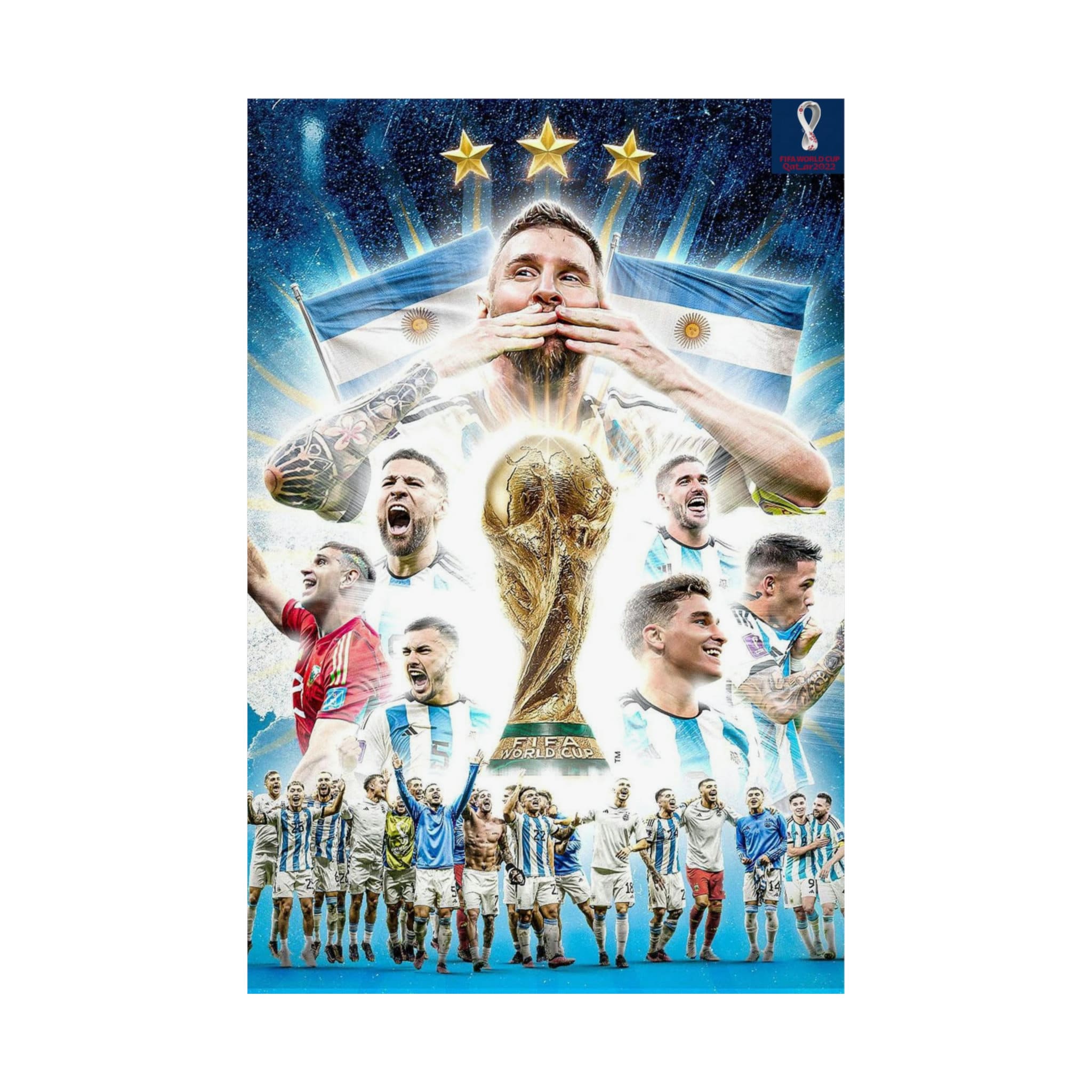 Lionel Messi Digital Poster, World Cup Print, Soccer Poster, Messi Fan ...