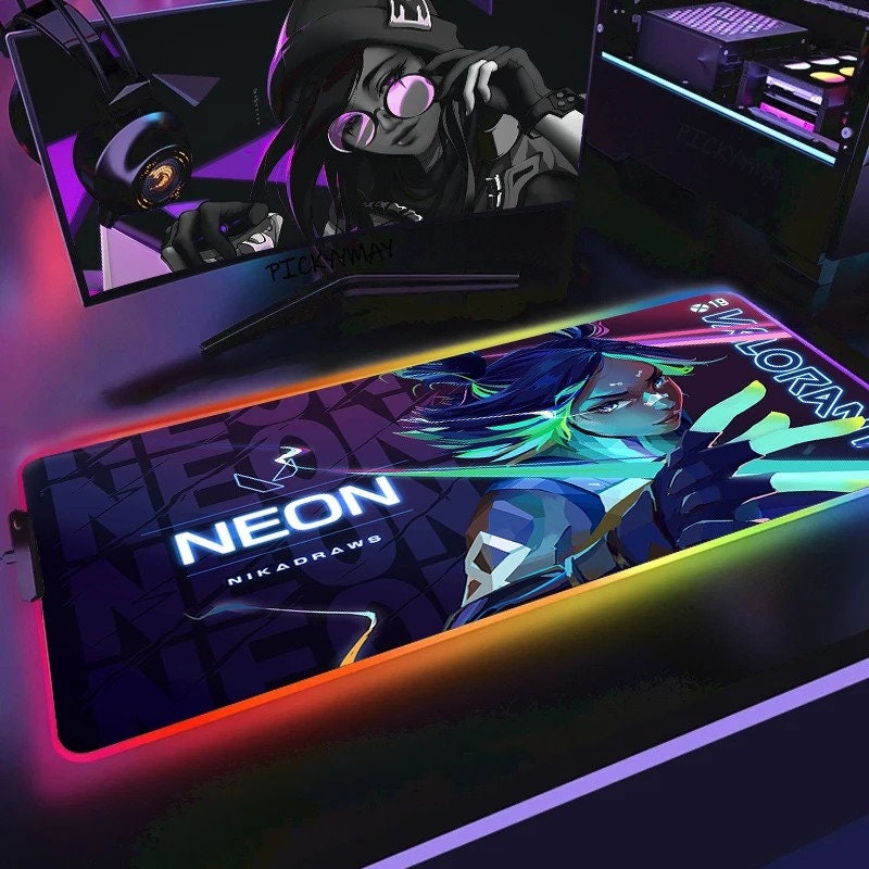 Valorant RGB Mousepad , Valorant Characters Desk Mat ,jett , Omen ...