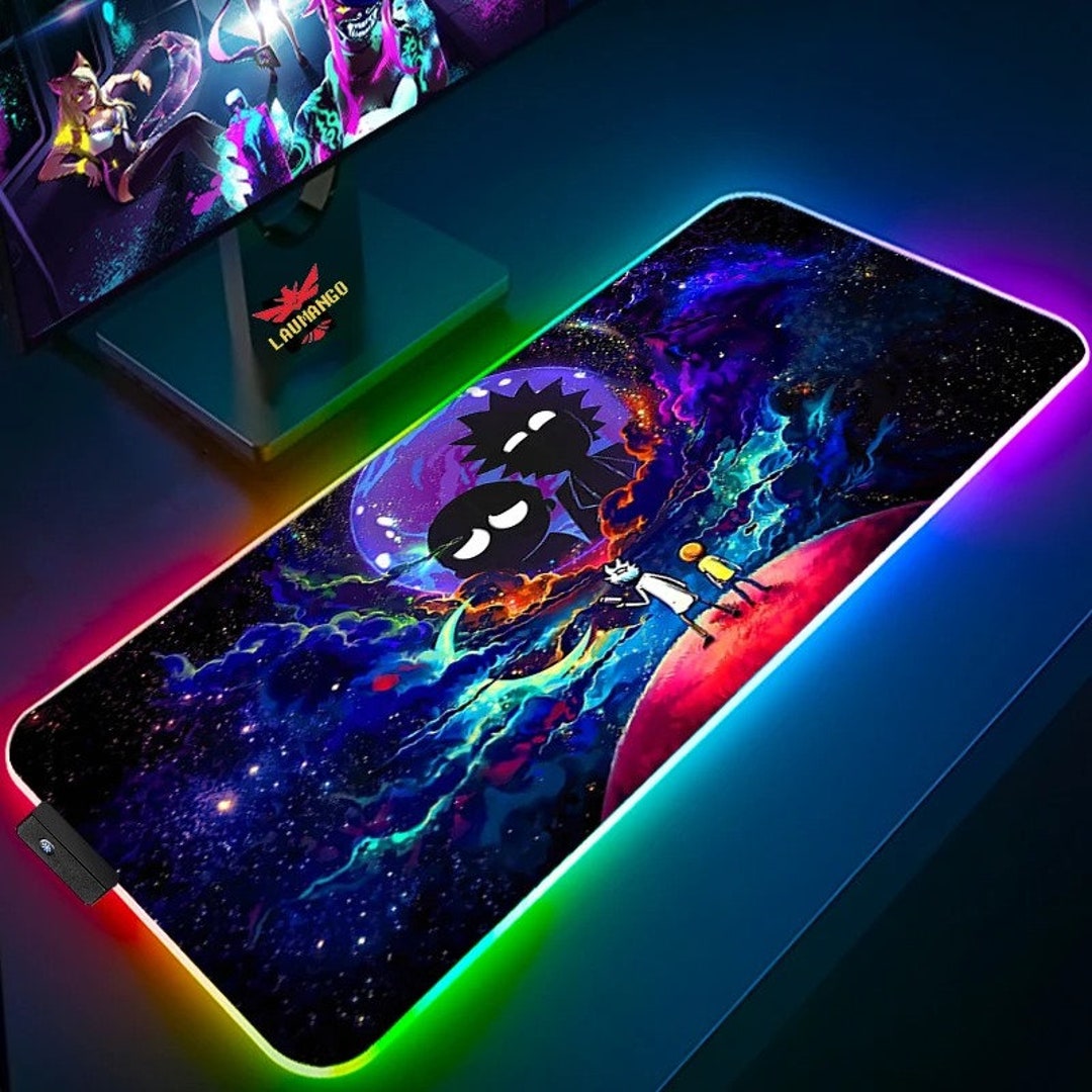 Rick and Morty RGB Mousepad, Gaming Desk Mat RGB LED, Anime Mousepad ...