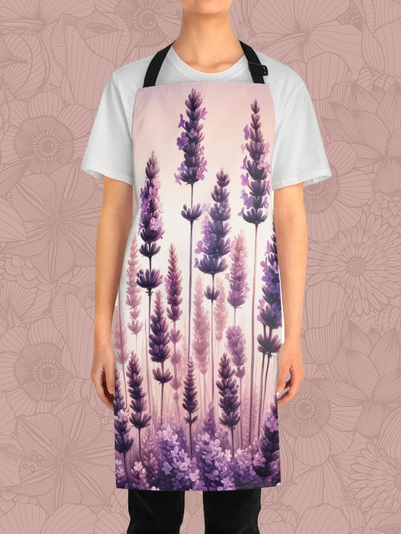 Lavender Gardener Apron Pocketed Apron Womens Gardening Apron Cooks ...