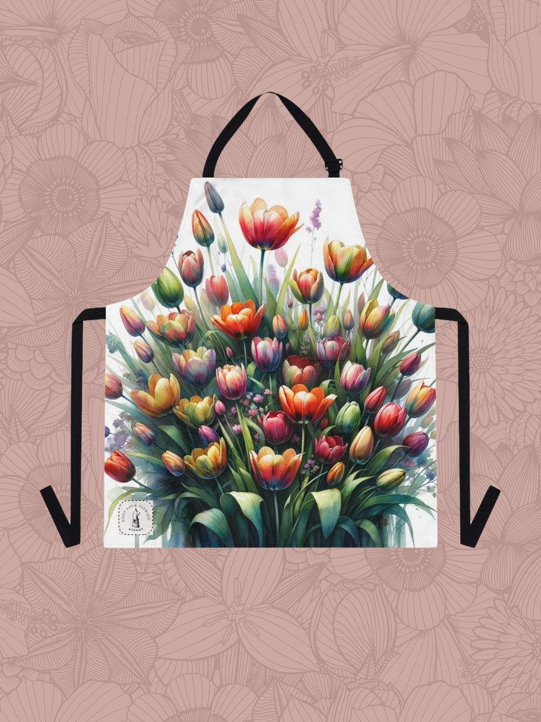 Tulip Gardener Apron Pocketed Apron Womens Gardening Apron Cooks Apron ...