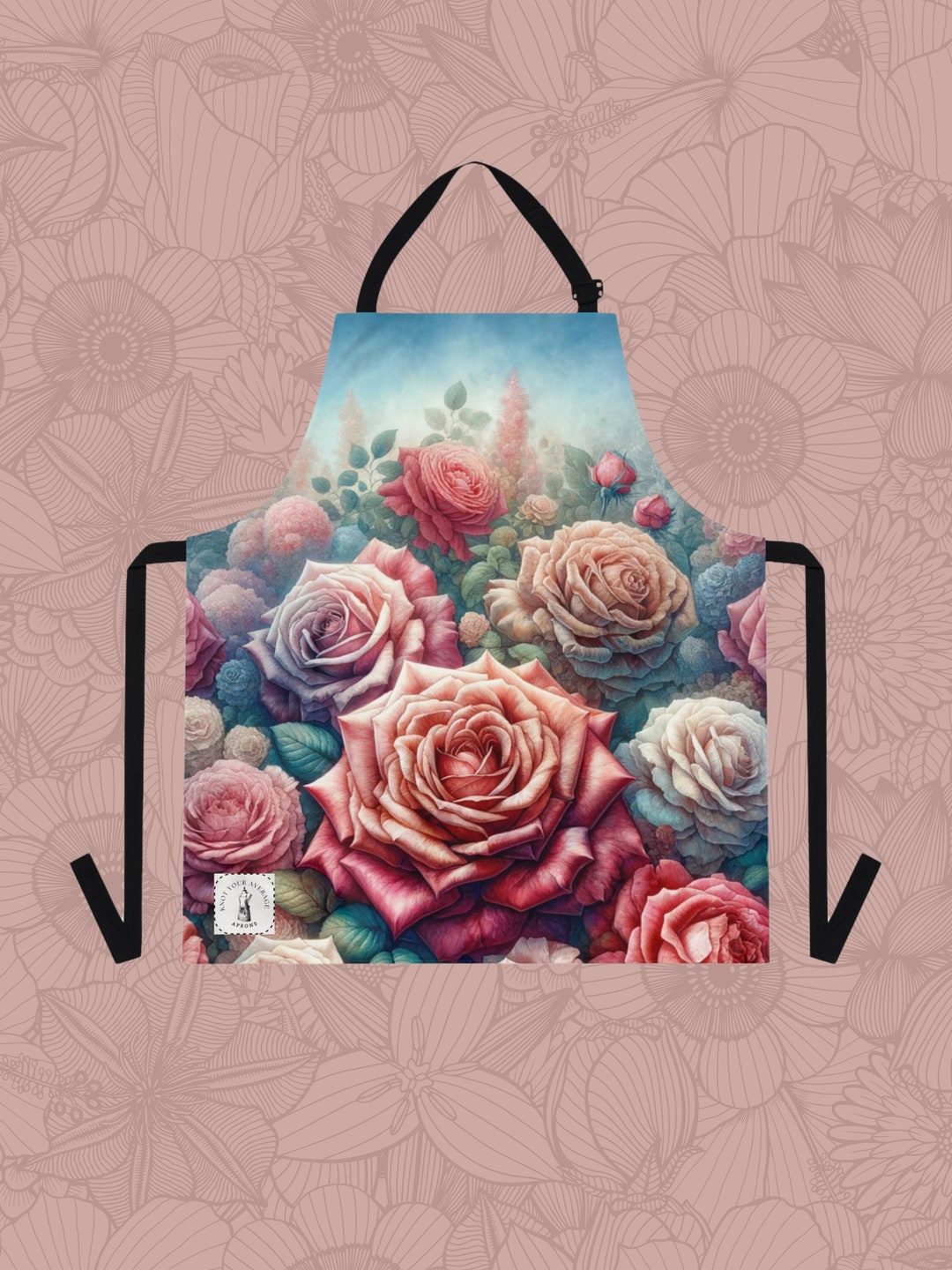 Rose Gardener Apron Pocketed Apron Womens Gardening Apron Cooks Apron ...