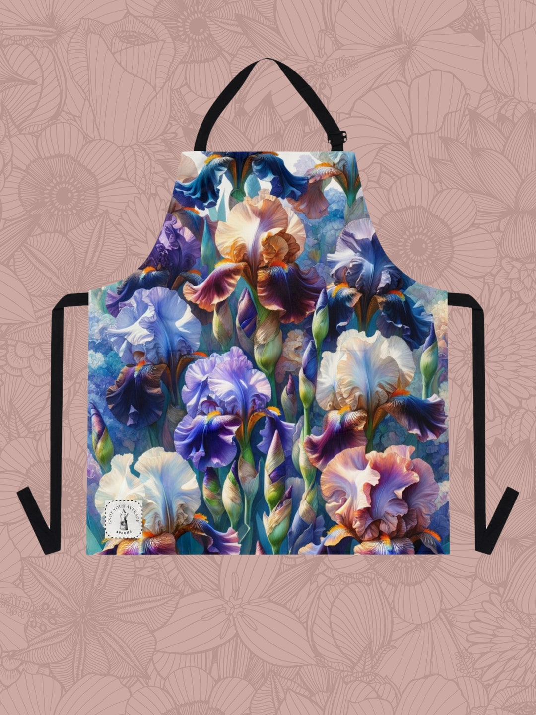 Iris Gardener Apron Pocketed Apron Womens Gardening Apron Cooks Apron ...