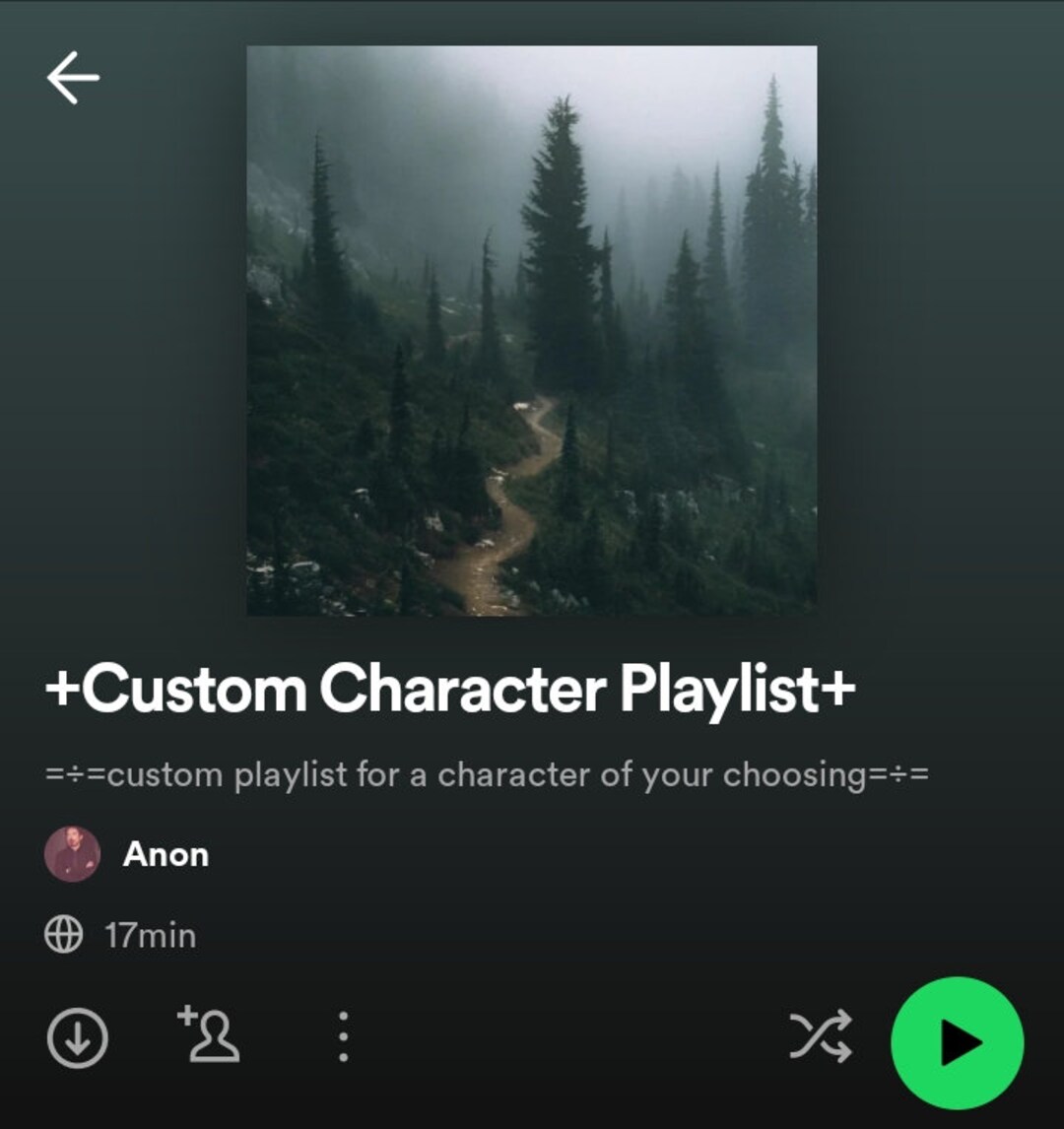 Custom Character Playlist - Etsy