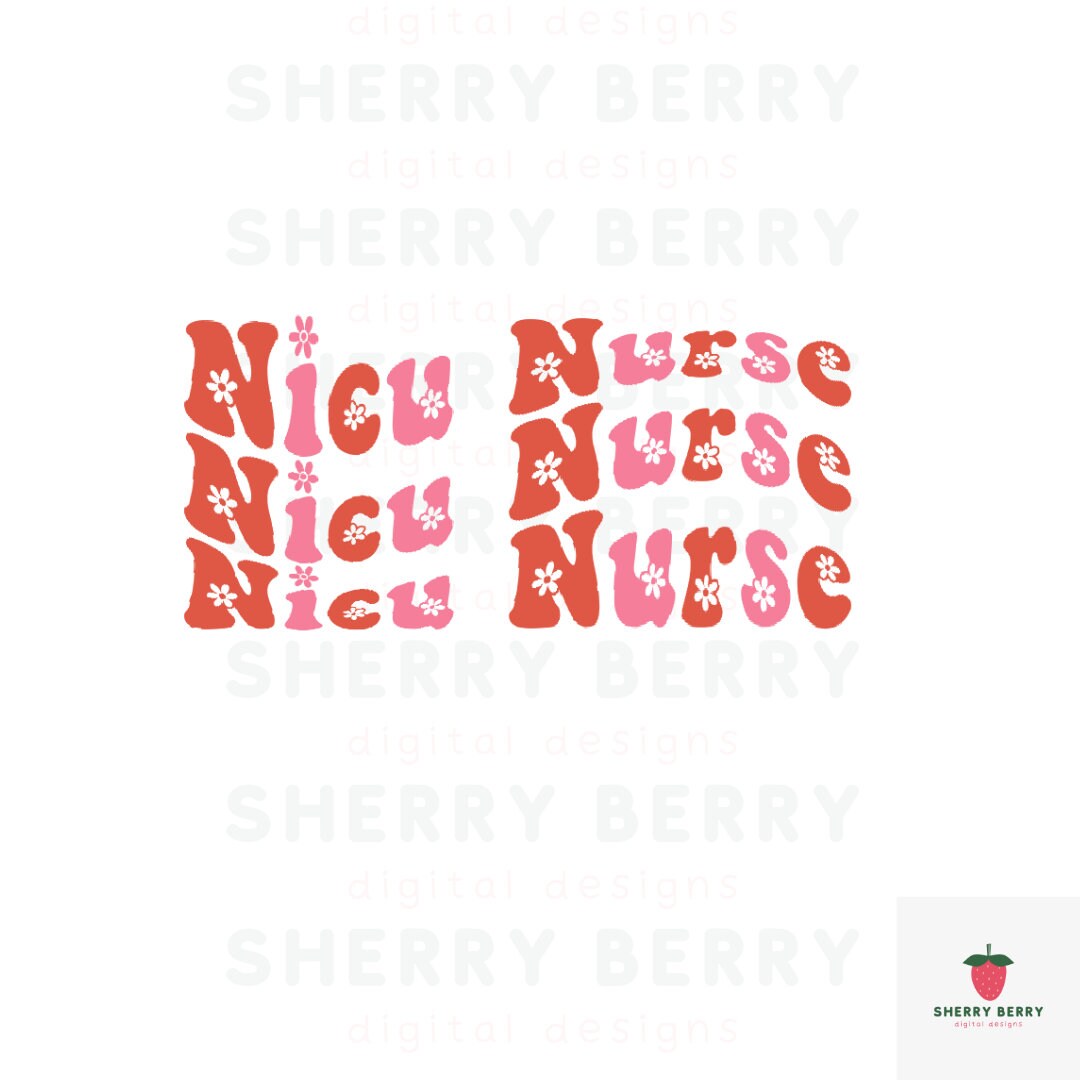 Retro Wavy NICU Nurse Png Svg, Neonatal Intensive Care Unit Svg ...