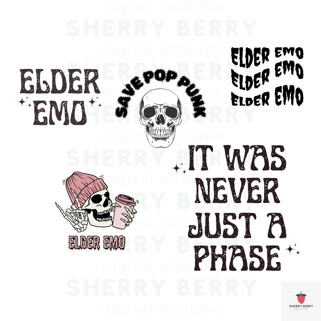 Elder Emo Bundle Png Svg, It Was Never A Phase, Elder Emo Gift, Gift ...