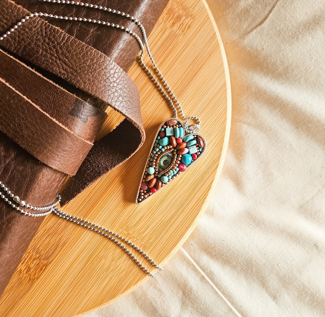 Evil Eye Pendant, Silver Evil Eye Necklace, Protection Amulet Necklace ...