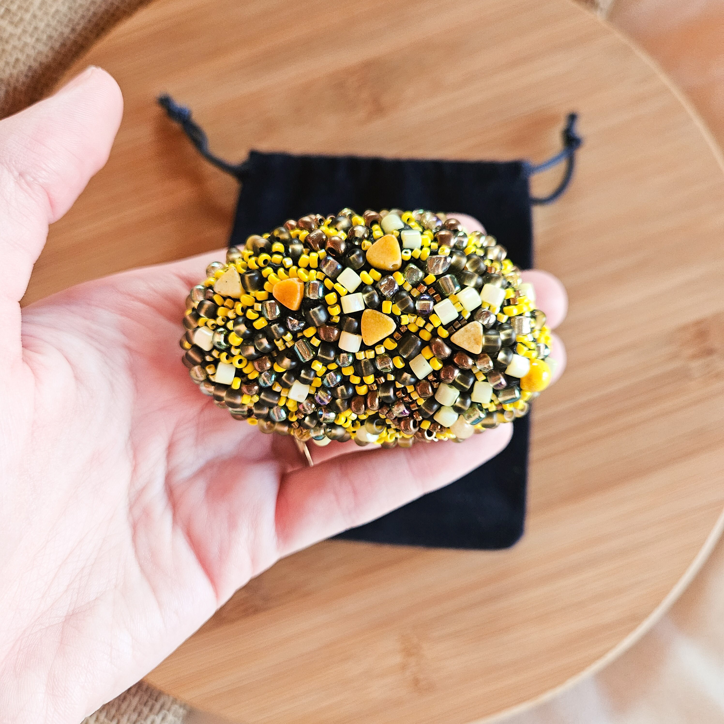 Pocket Protector, Beaded Evil Eye Rock, Evil Eye Protection, Handmade ...