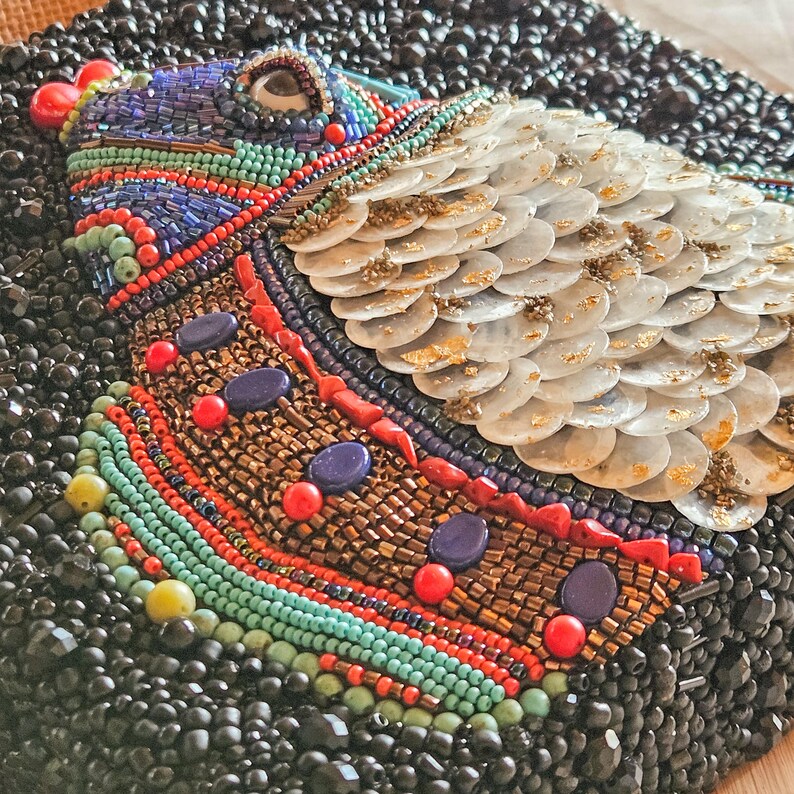 Beaded Mosaic Fish Wall Sculpture: Coastal Ocean Decor - Etsy