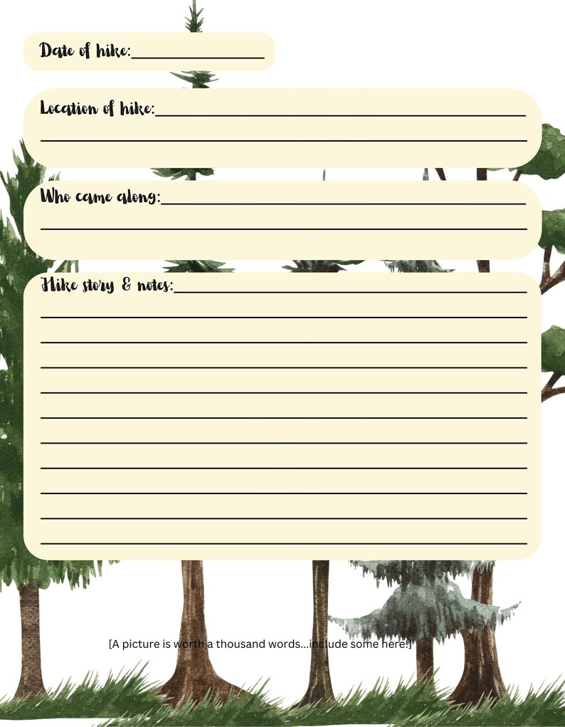 Printable Hiking Journal - Etsy