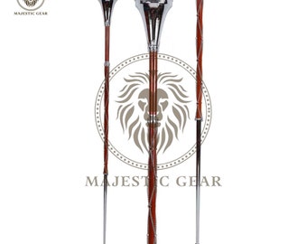 Drum Major Mace Stave & Stick Embossed Chrome Head With Gold Lion and ...