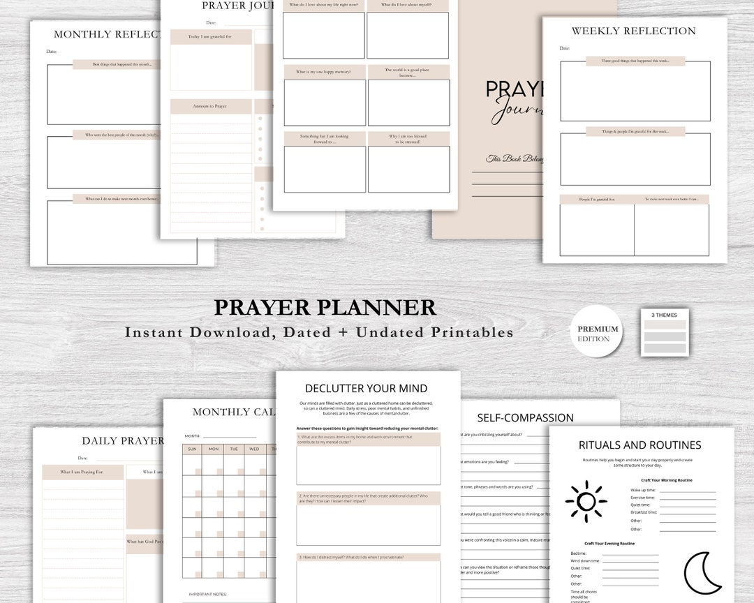 Prayer Planner Journal, Christian Devotional Notebook, Bible Study ...