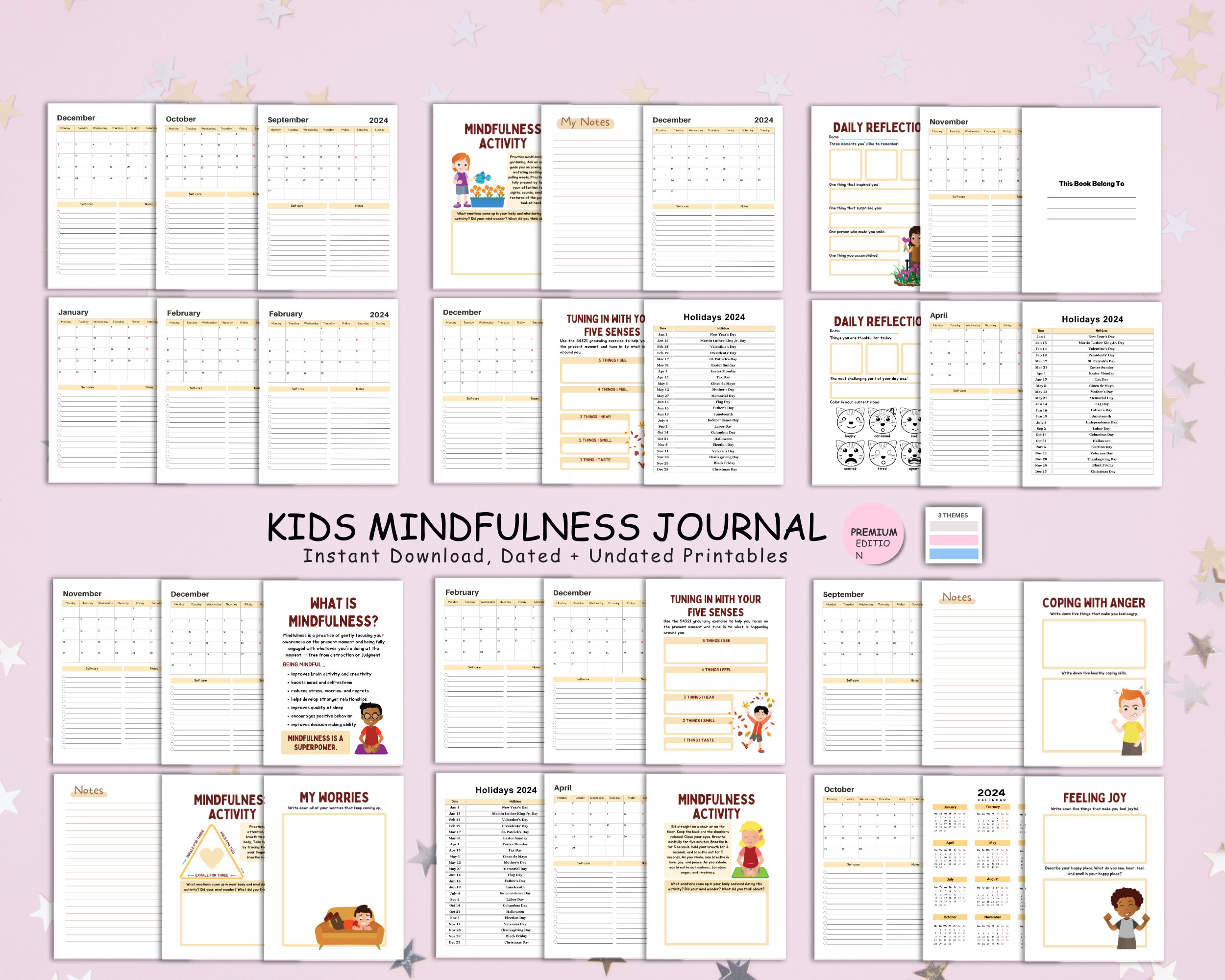 Fun Mindfulness for Kids Printable Workbook Practice Mindfulness ...