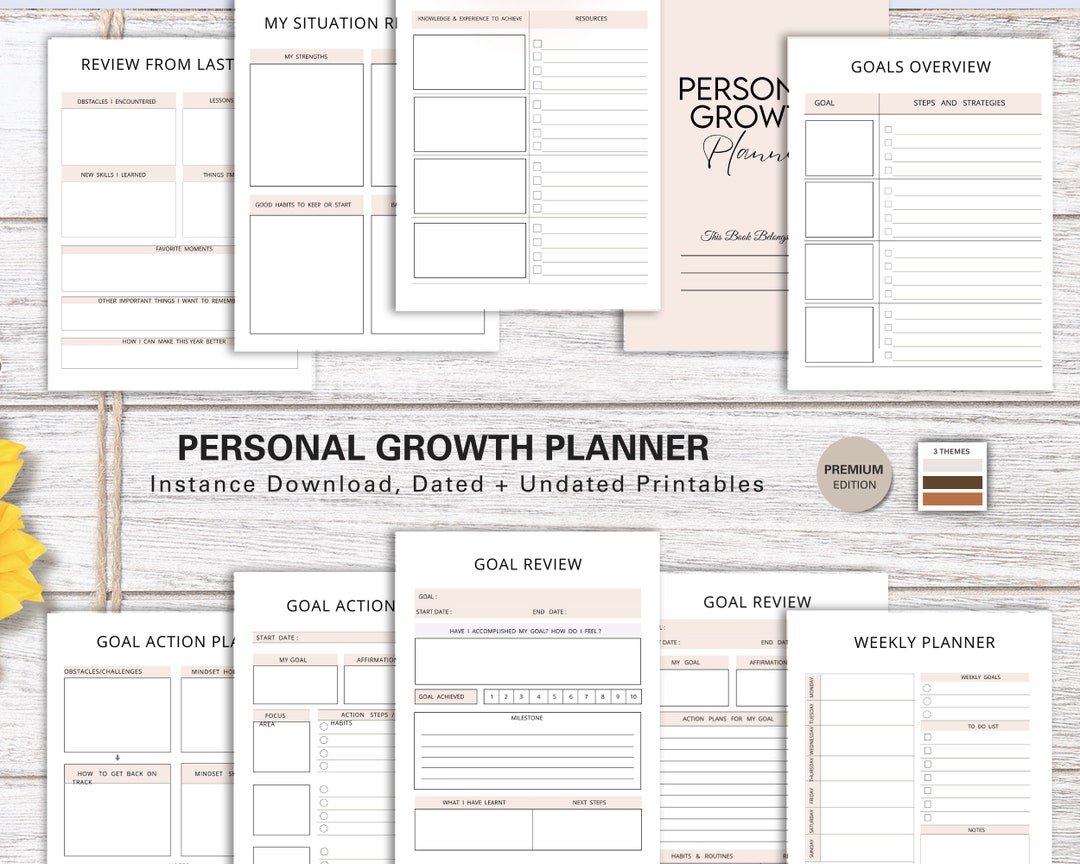 Personal Growth Planner Template, Personal Growth Workbook, Personal ...