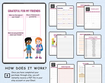 Kids Gratitude Journal Printable, Kids Mindfulness Worksheet Download ...