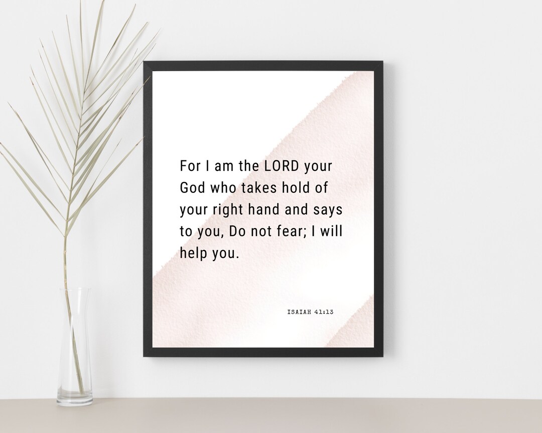 Isaiah 41:13, Bible Verse Wall Art Print, Christian Inspirational Decor ...