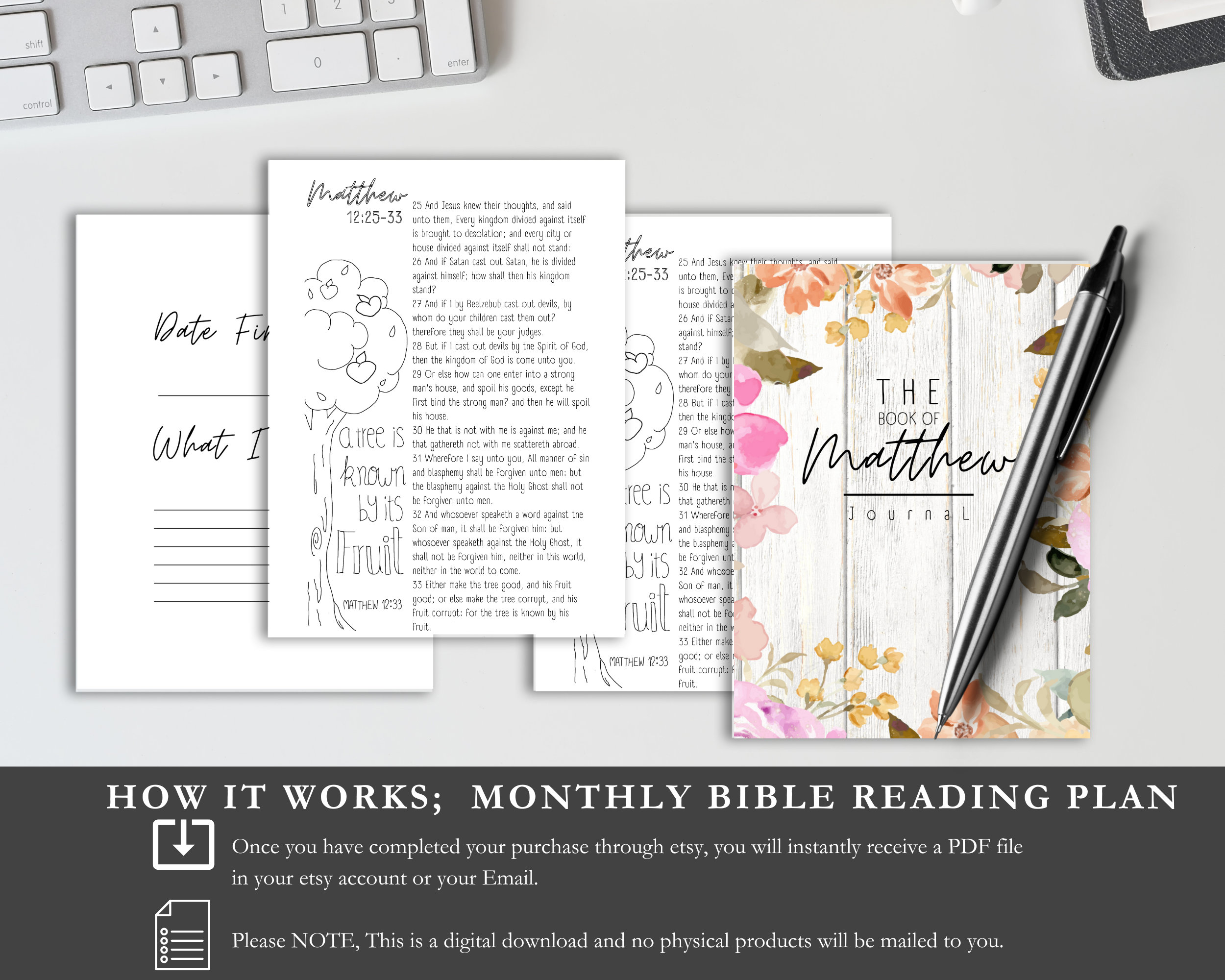 The Book of Matthew Journal, Bible Study Notebook, Religious Diary ...