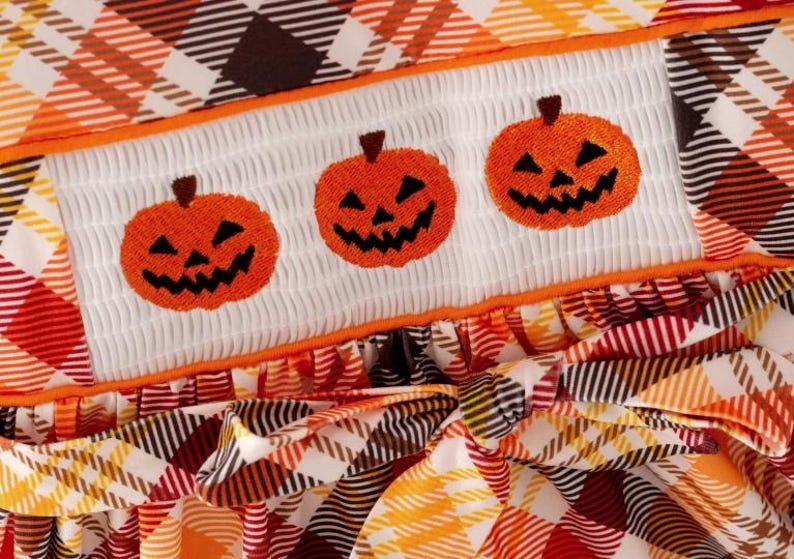 Girl's Baby and Toddler Plaid Smocked Dress Fall Dress Halloween Dress ...